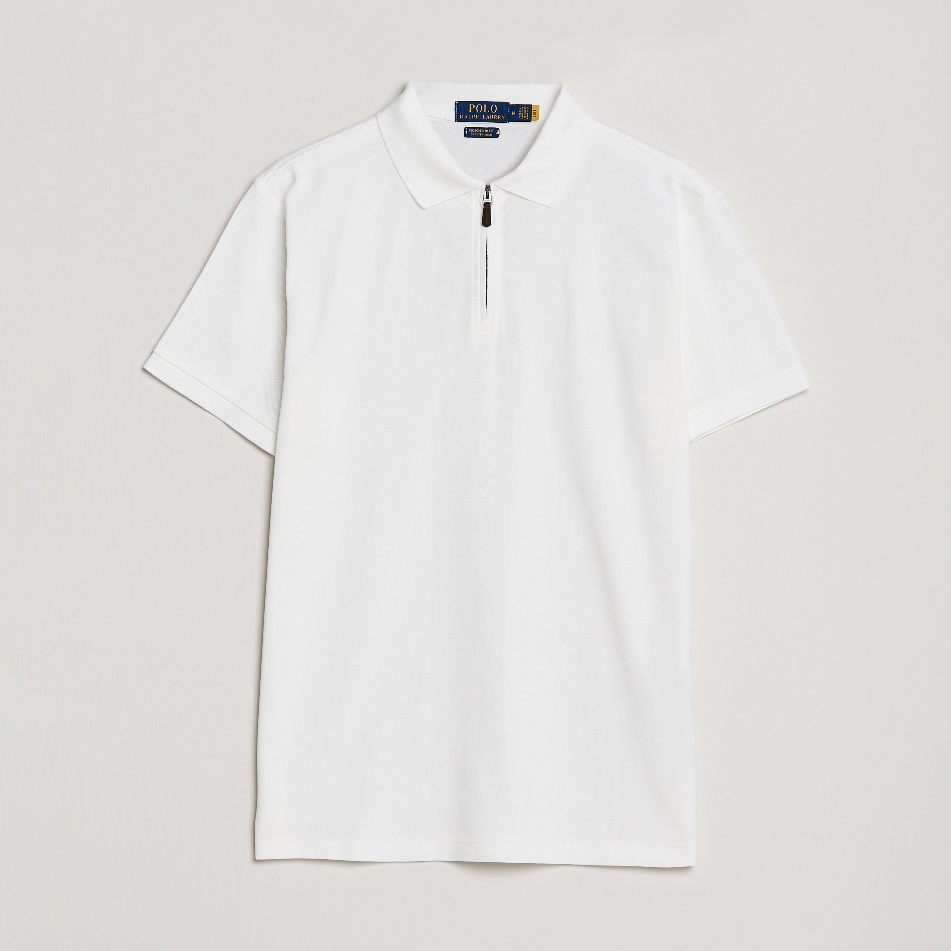 Polo Ralph Lauren Custom Slim Fit Half Zip Polo White su CareOfCarl.it