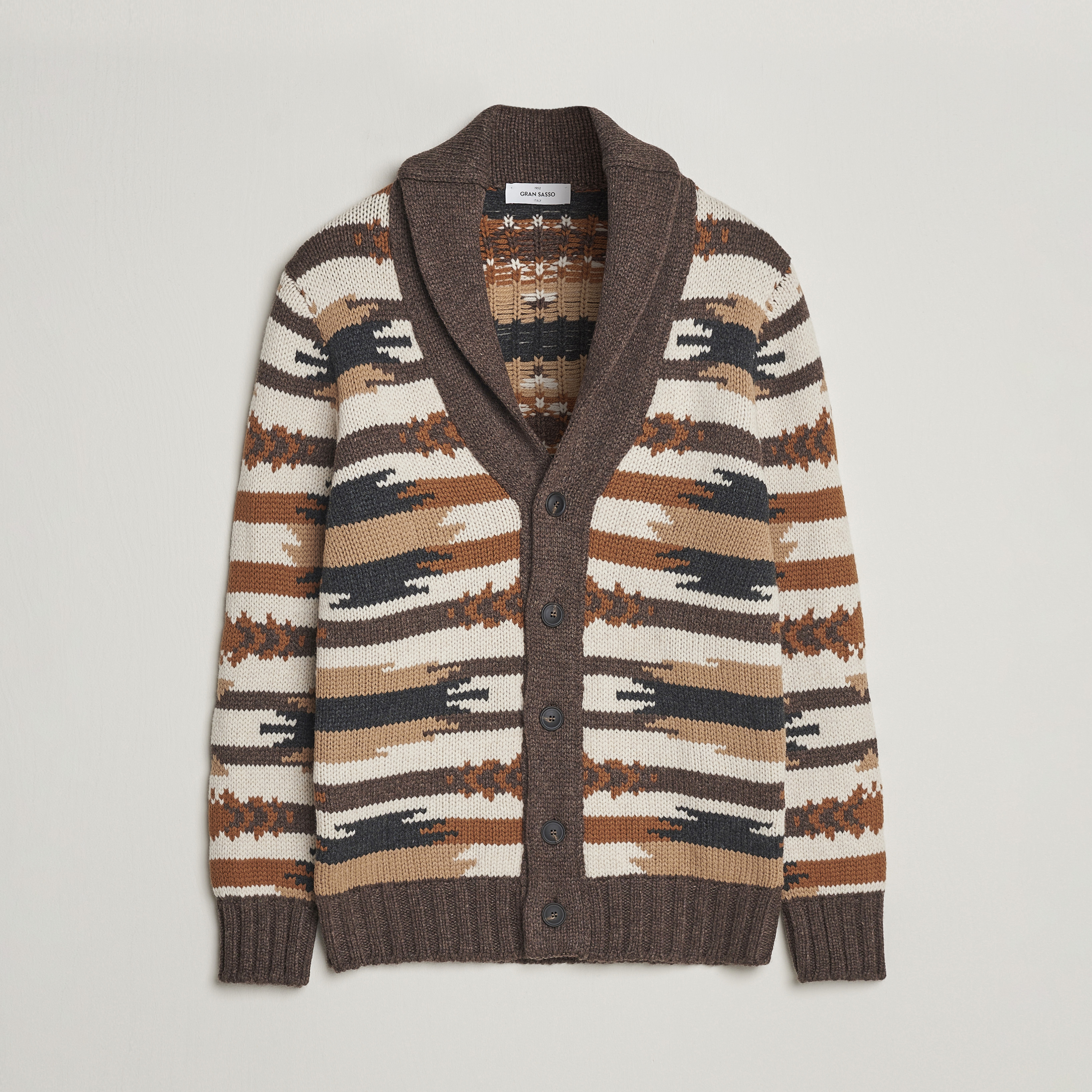 Gran Sasso Aspen Heavy Knitted Wool Cardigan Multi su CareOfCarl.it