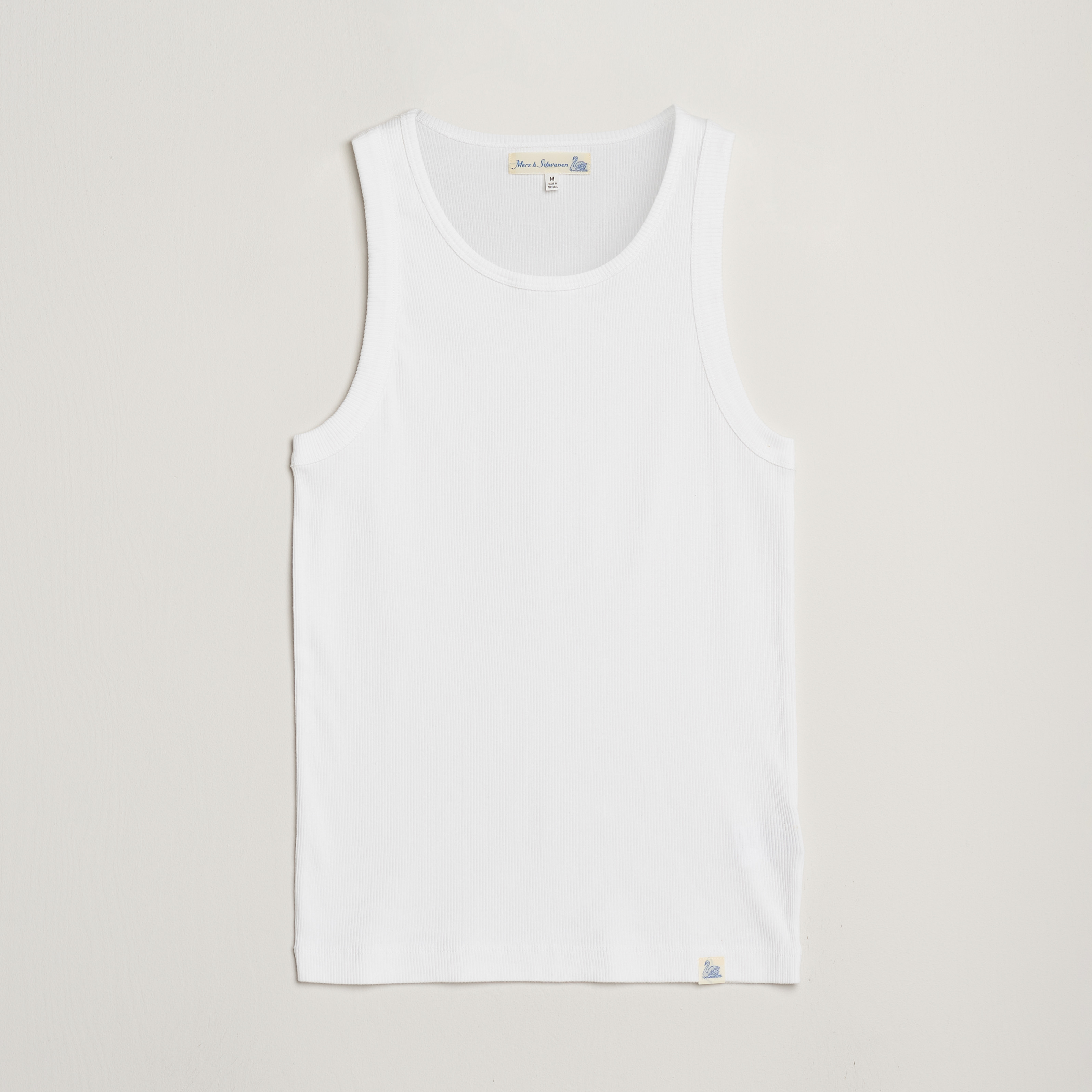 Merz b. Schwanen Ribbed Tank Top White su CareOfCarl.it