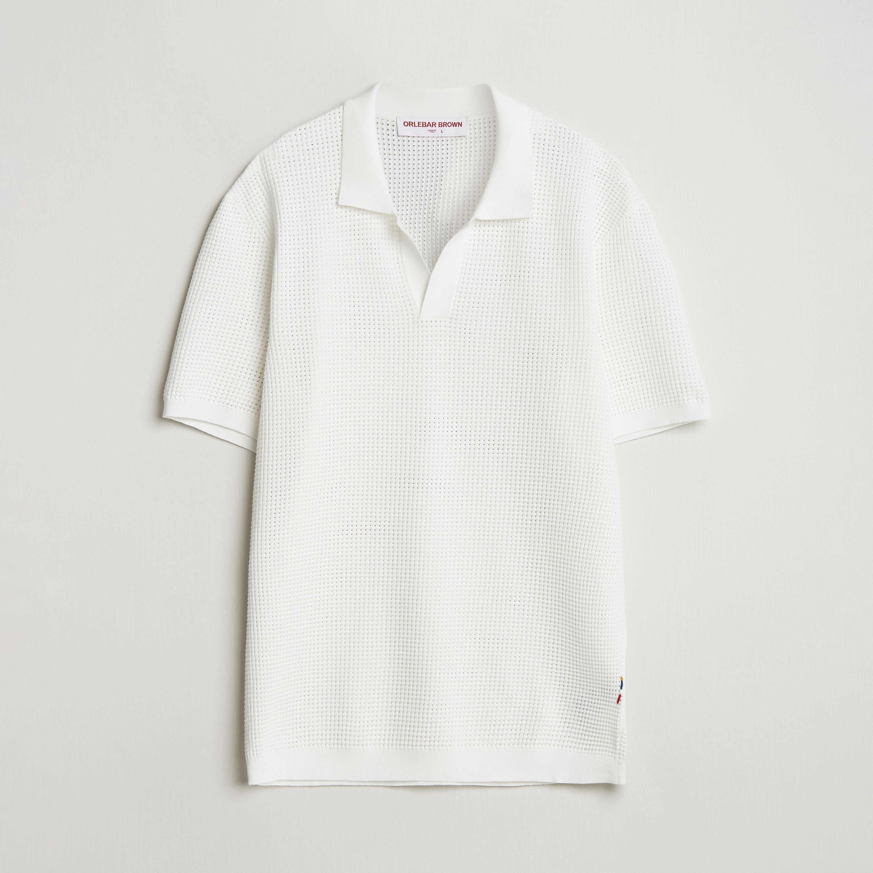Orlebar Brown Roddy Mesh Polo White su CareOfCarl.it