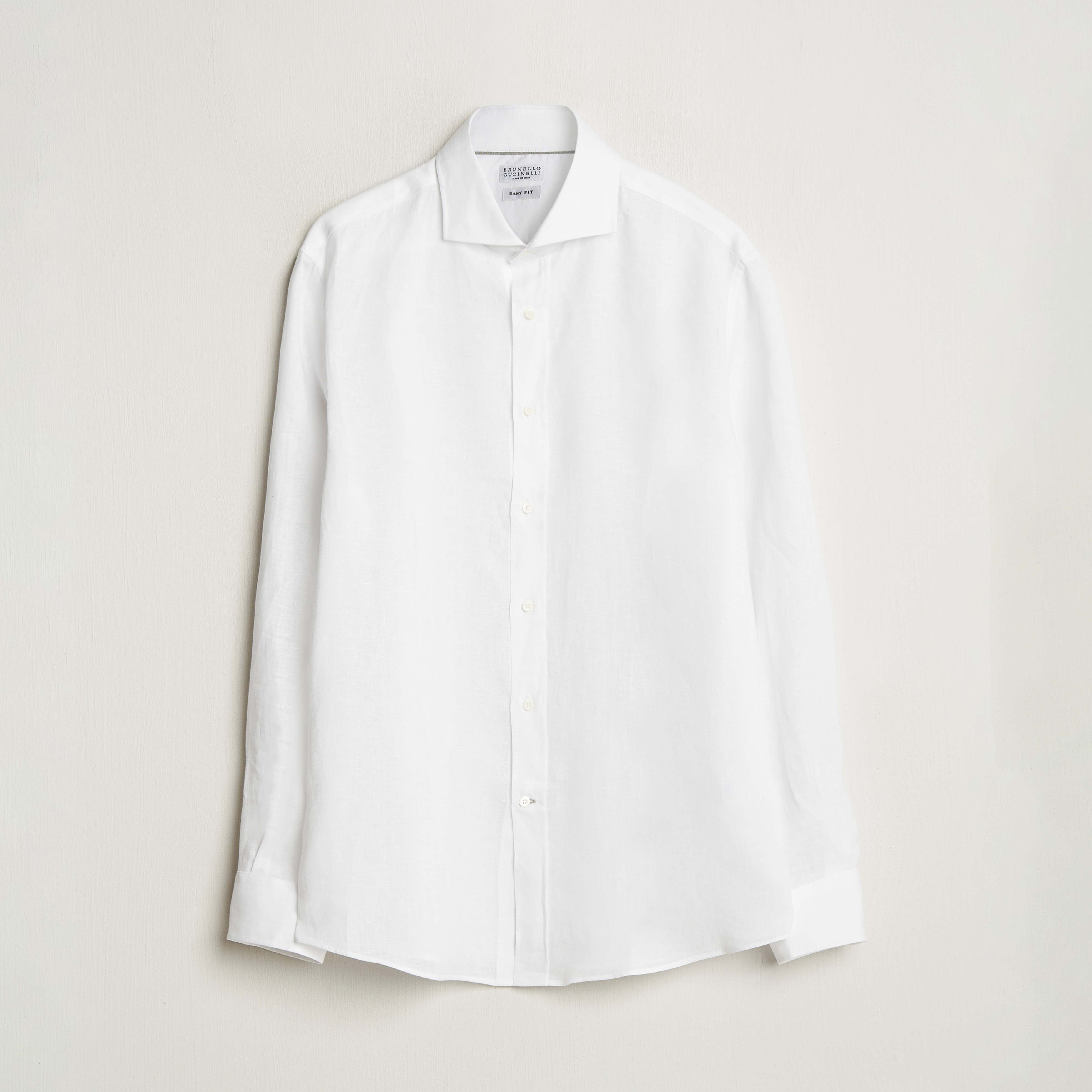 Brunello Cucinelli Easy Fit Linen Shirt White su CareOfCarl.it