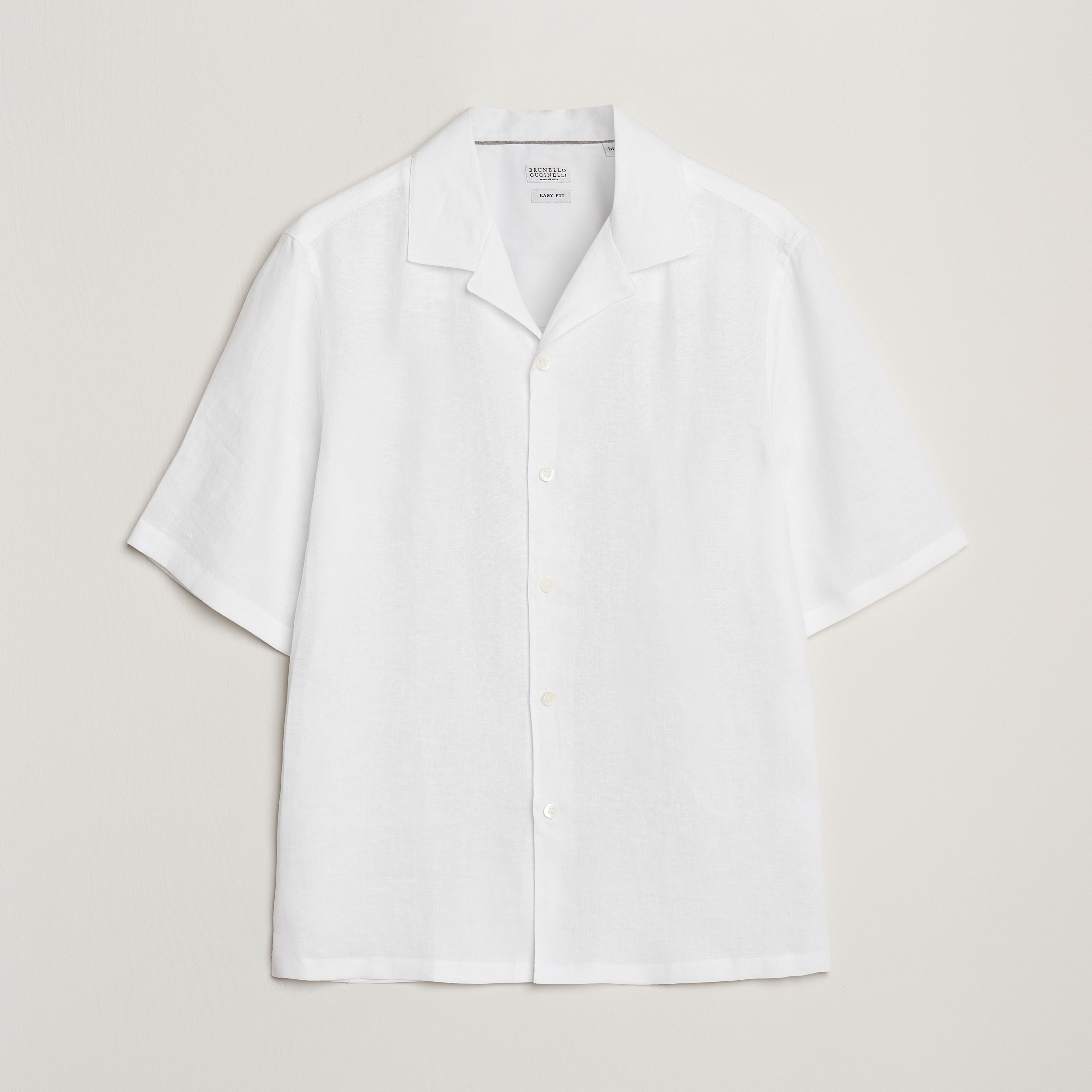 Brunello Cucinelli Linen Camp Shirt White su CareOfCarl.it