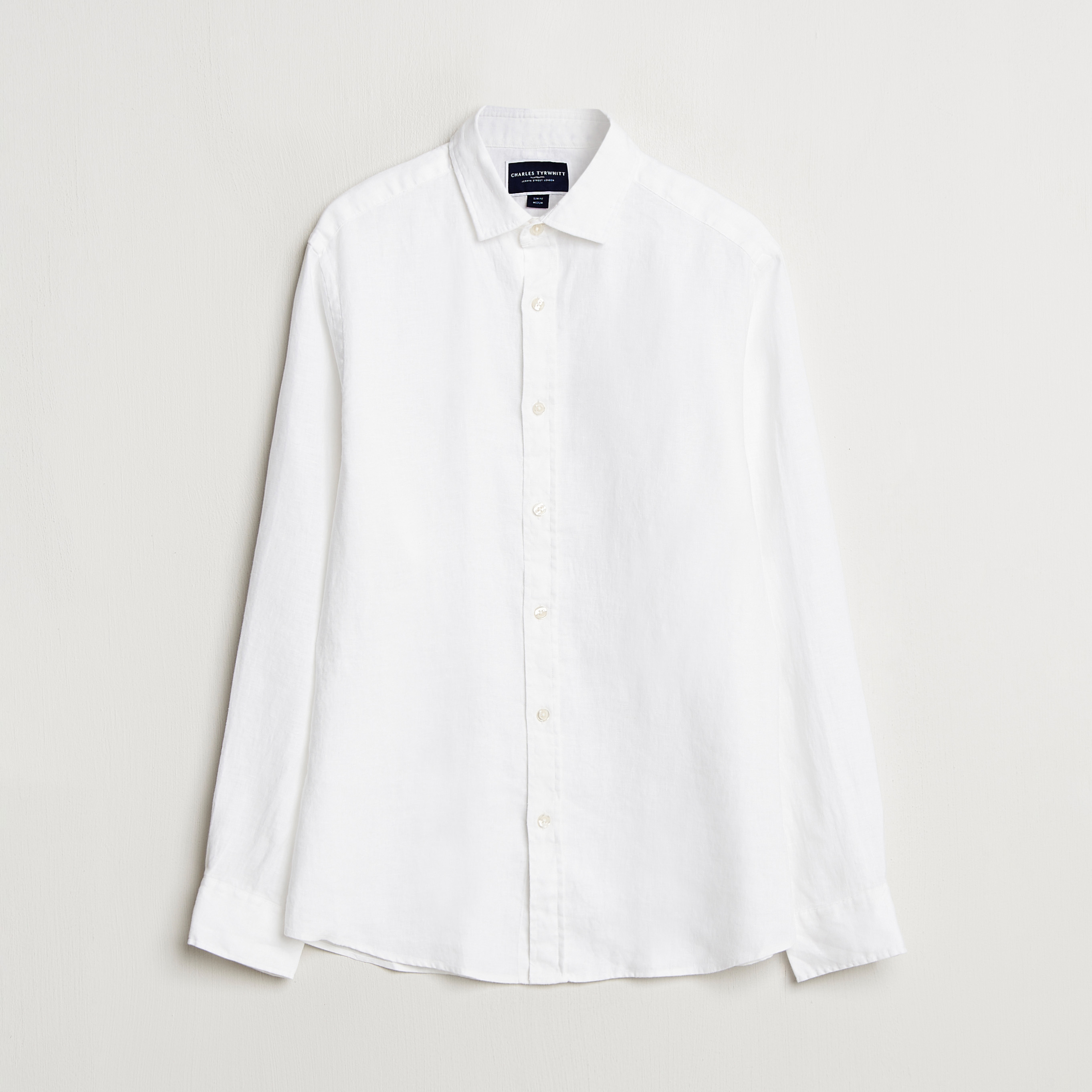 Charles Tyrwhitt Pure Linen Slim Fit Shirt White su CareOfCarl.it