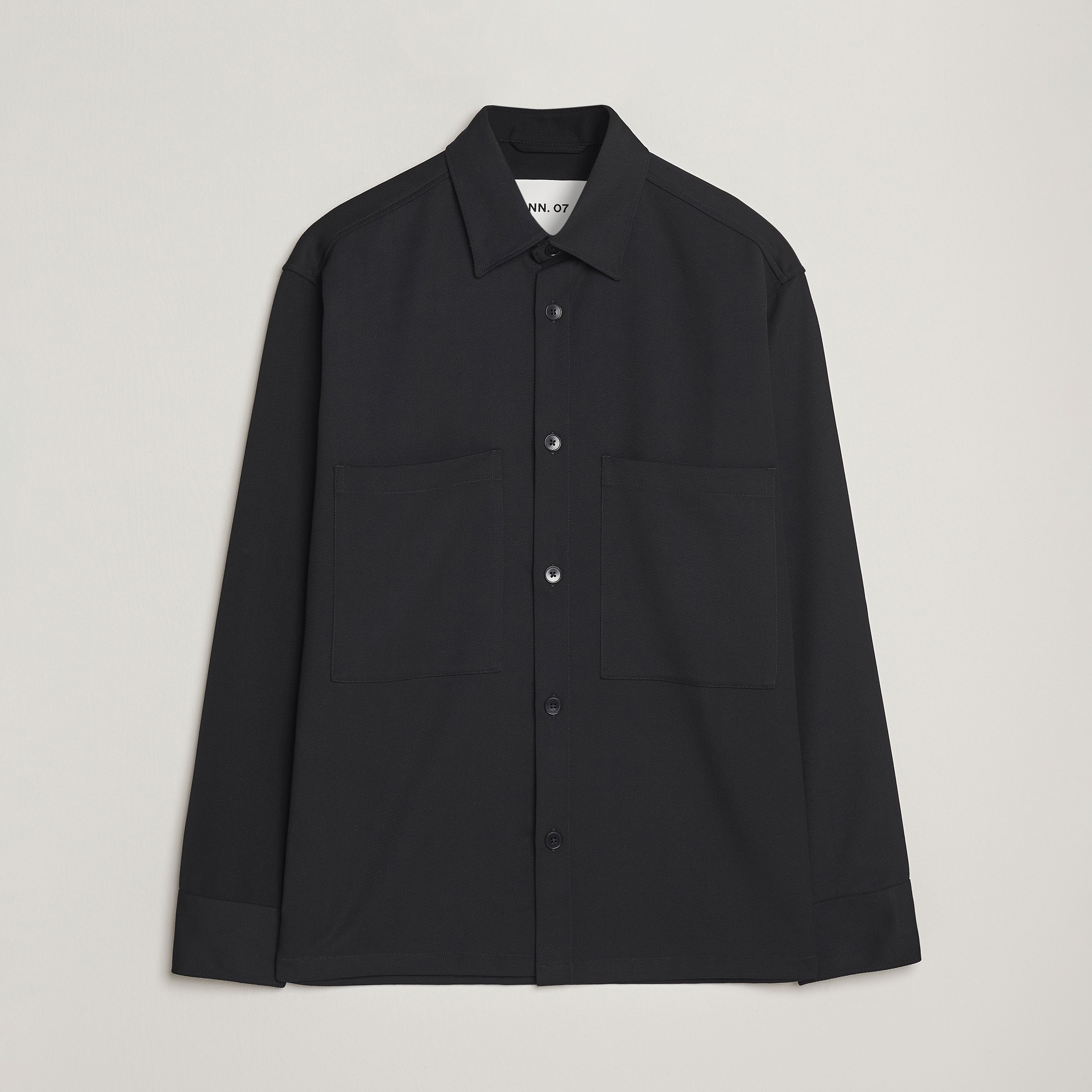 NN07 Freddy Wool/Tencel Overshirt Black su CareOfCarl.it