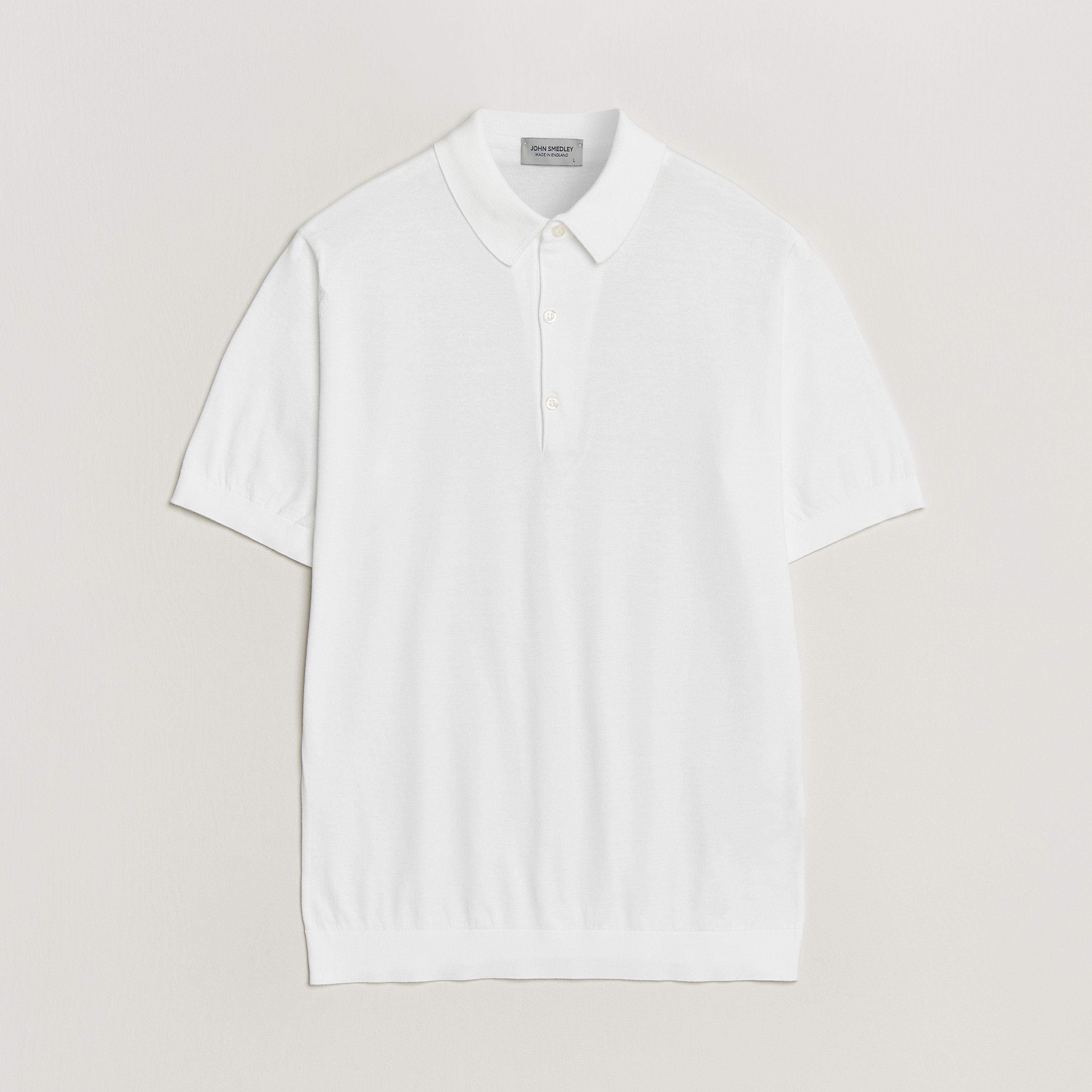 John Smedley Adrian Slim Fit Sea Island Cotton Polo White su CareOfCarl.it
