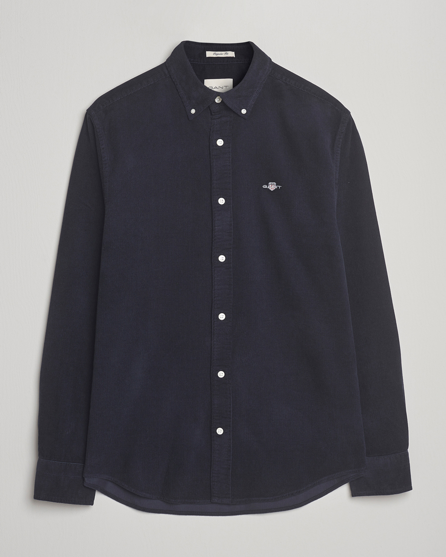 GANT Regular Fit Corduroy Shirt Evening Blue su CareOfCarl.it